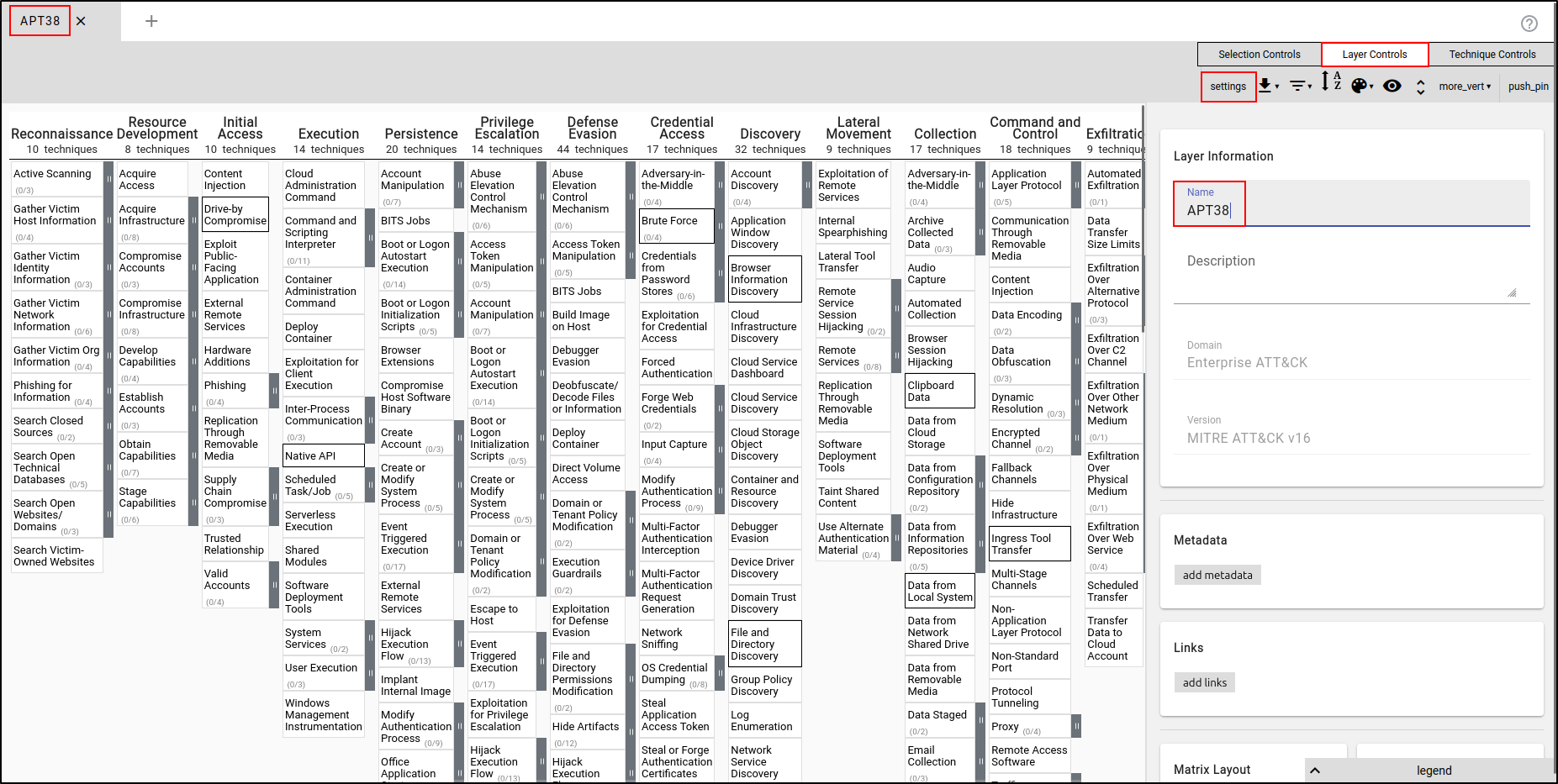 MITRE ATT&CK Navigator - Cyber Defence Kit